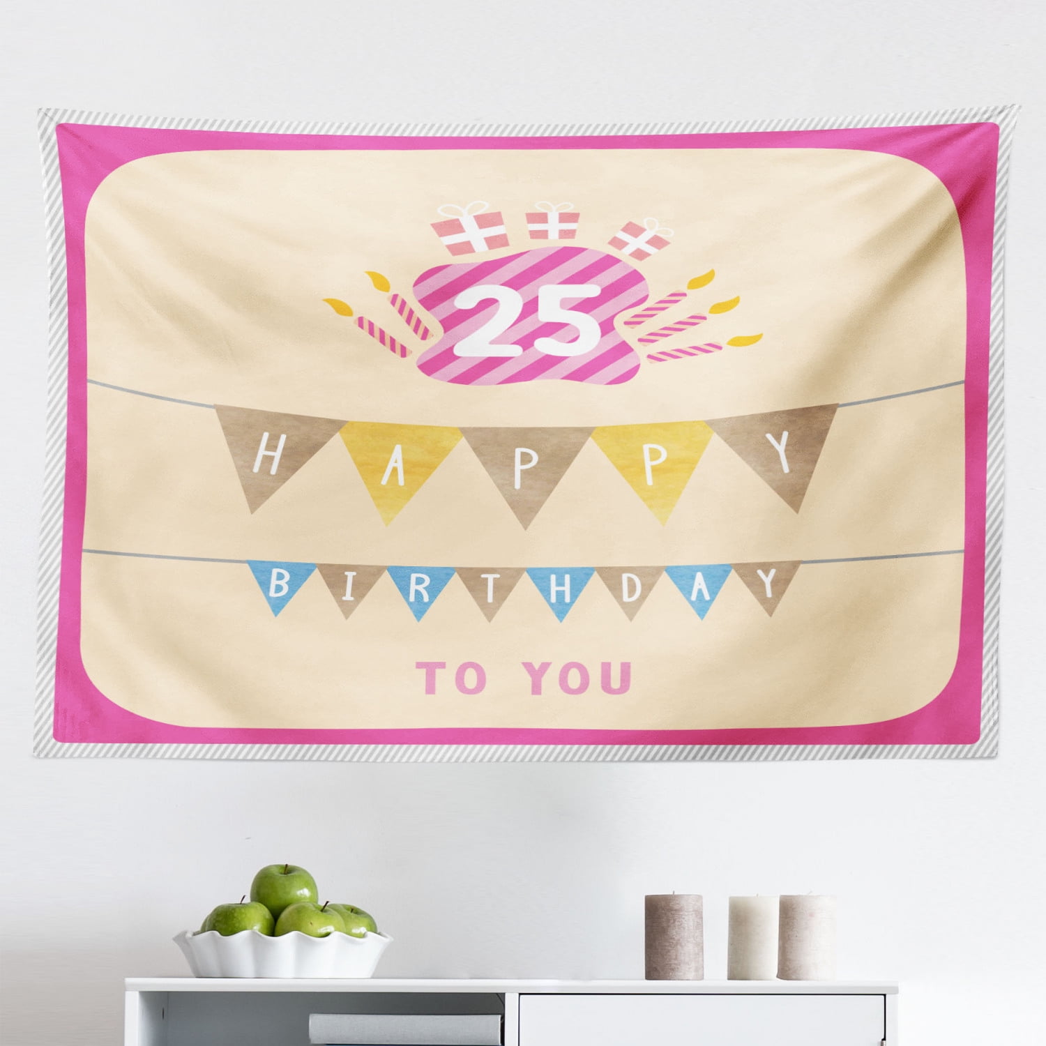 25th Birthday Tapestry, Abstract Modern Background with Colorful ...