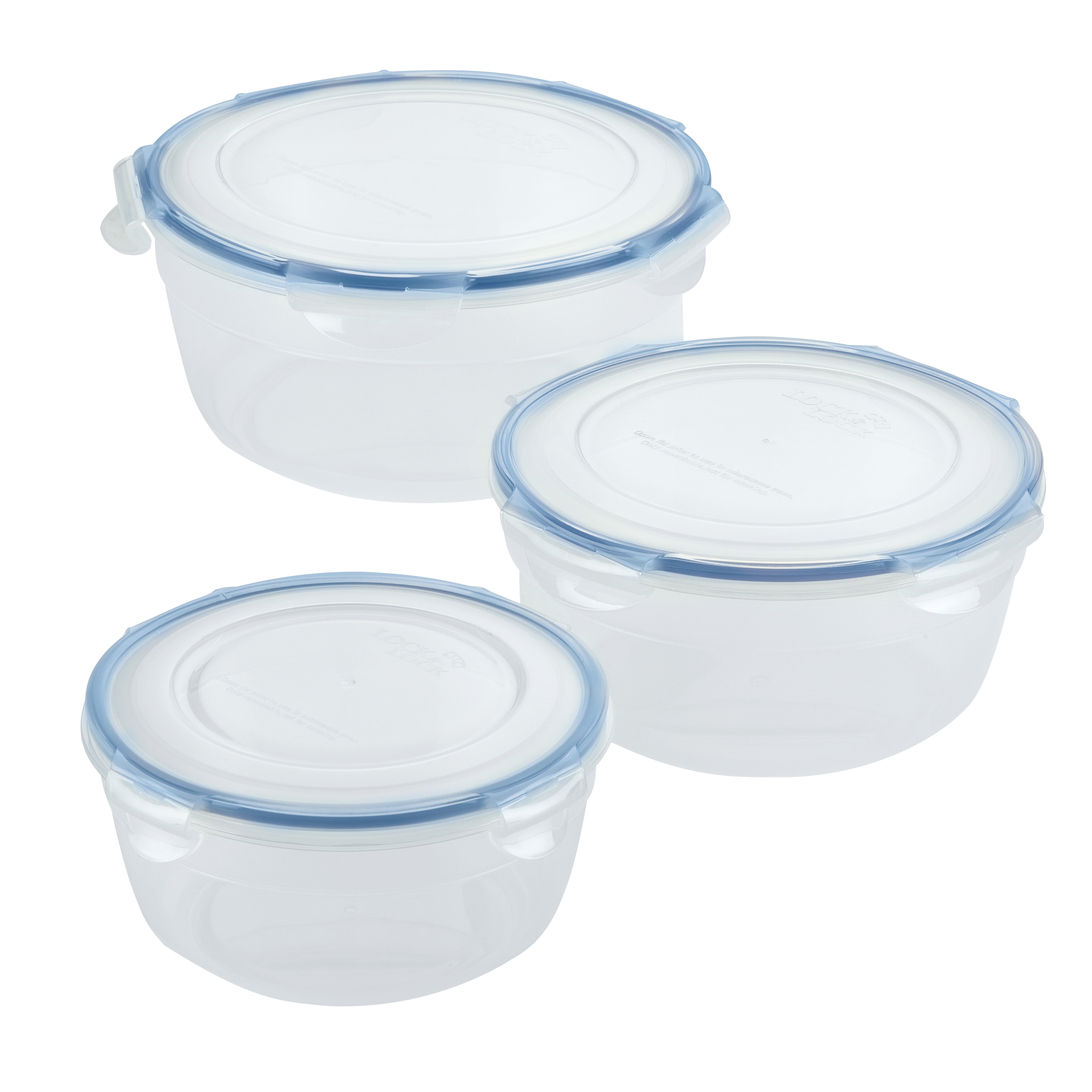 LocknLock Nestables Food Storage Container Set, 6-Piece, Clear ...