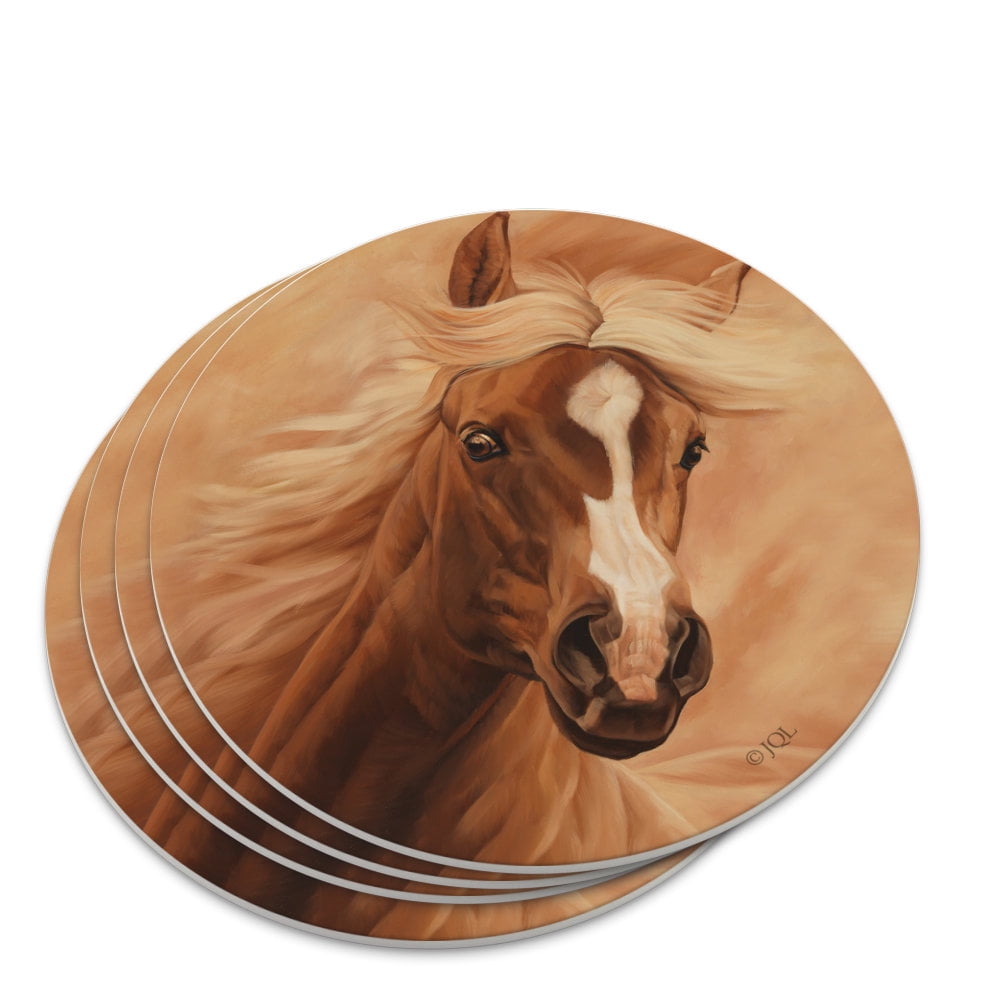Horse Portrait Peach Novelty Coaster Set - Walmart.com