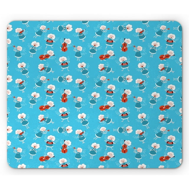 Angel Mouse Pad, Music Angels Playing Violin Flute Kazoo Saxophone ...