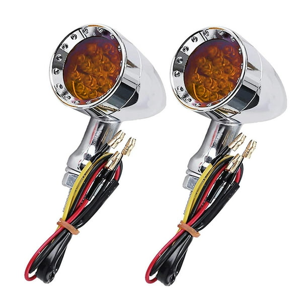 LED Light Mini Motorcycle Scooter Indicators 12V Flashing Yellow ...