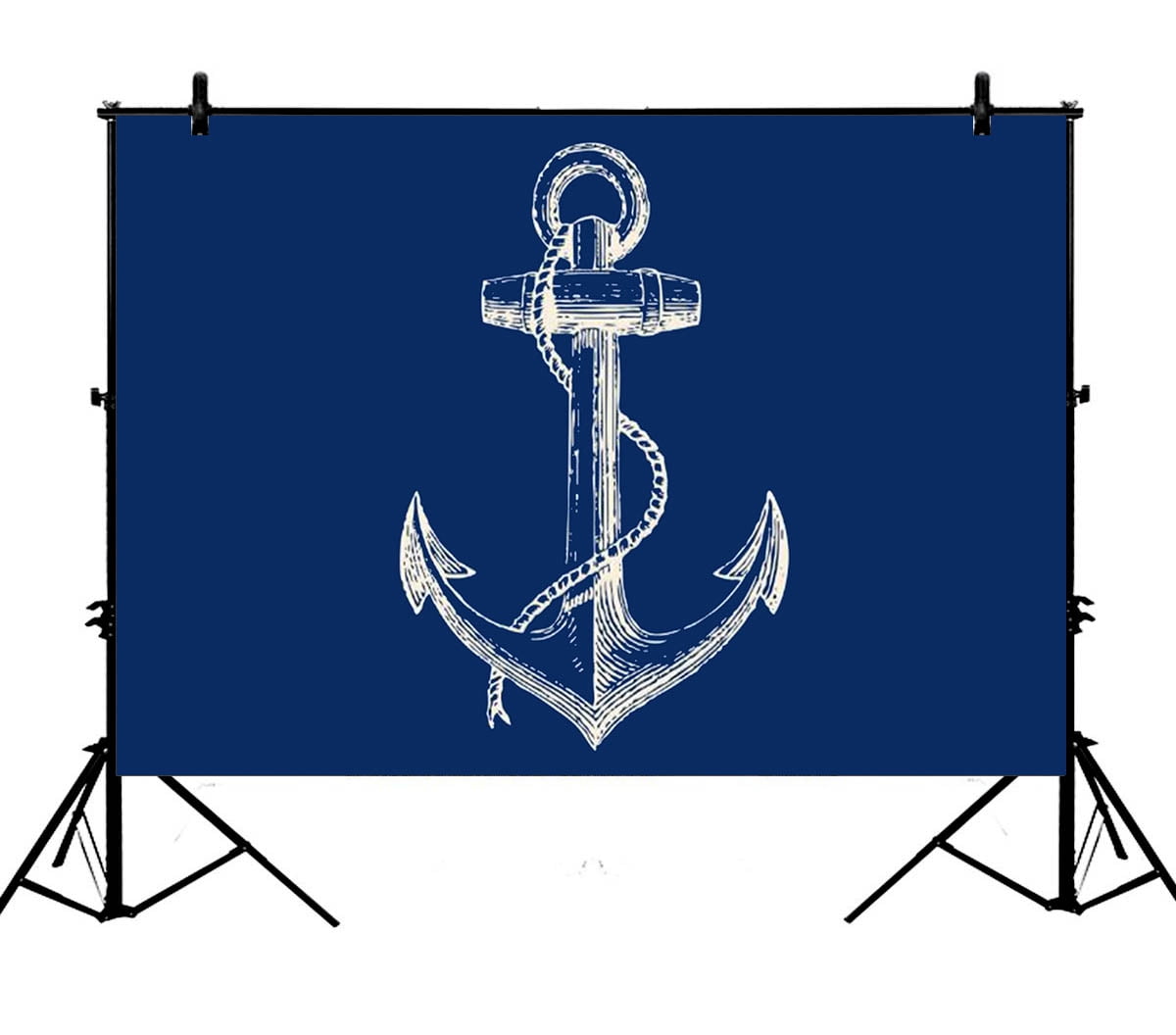 GCKG 7x5ft Blue Anchor Photography Backdrop,Nautical Navy Blue Anchor ...