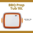 (16Liter) X-Large Collapsible BBQ Prep Tub with Lid & Handles, Foldable ...