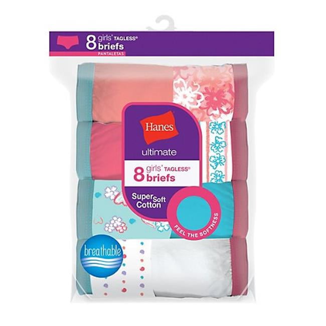 Hanes Hanes Girls Ultimate Cotton Hipsters 8 Pack 16 Assorted 1