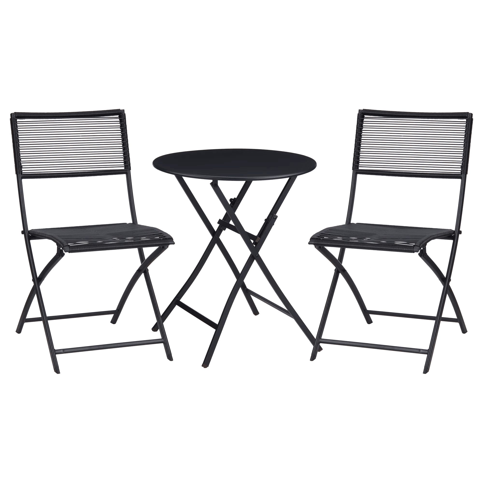 Click here for Bouclair Outdoor Black 3-Piece Folding Bistro Set prices