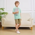 Byoo Toddler Boys Textured Knit Polo Shirt Solid Short Sleeve Casual T ...
