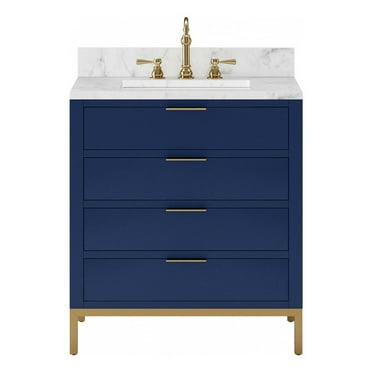 Water Creation Madison 30" Hardwood Single Bathroom Vanity in Blue ...