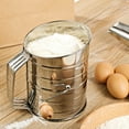 Badiano 3 Cup Stainless Steel Flour Sifter, Rotary Hand Crank, 2 Wire ...
