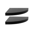 Mainstays 9.45" Wood Round Corner Floating Shelf, Set of 2, Black ...