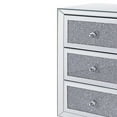 Three Drawers Wooden Nightstand with Mirrored Paneling and Faux Crystal ...