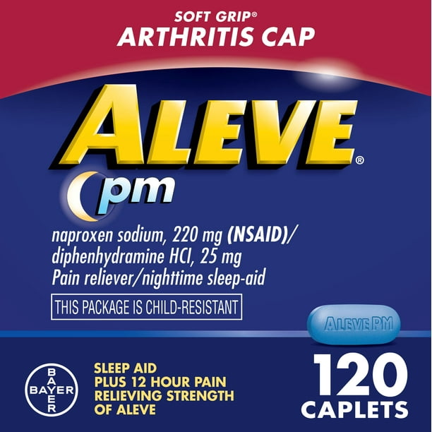 Aleve PM Soft Grip Arthritis Cap Pain Reliever & Nighttime Sleep Aid ...