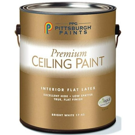 PPG Paints 17-45-01 1 gal Interior Flat Latex Paint, Bright White ...