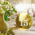 Acrylic Wedding Table Numbers 1-15 with Stands,4.8"Round Mirror Gold ...