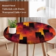 Abstract Vertical Blocks Round Tablecloth 55-60 Inch Round Fitted Table ...