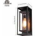 14" Classic Outdoor Wall Sconce 1 Light in Matte Black Rectangular ...