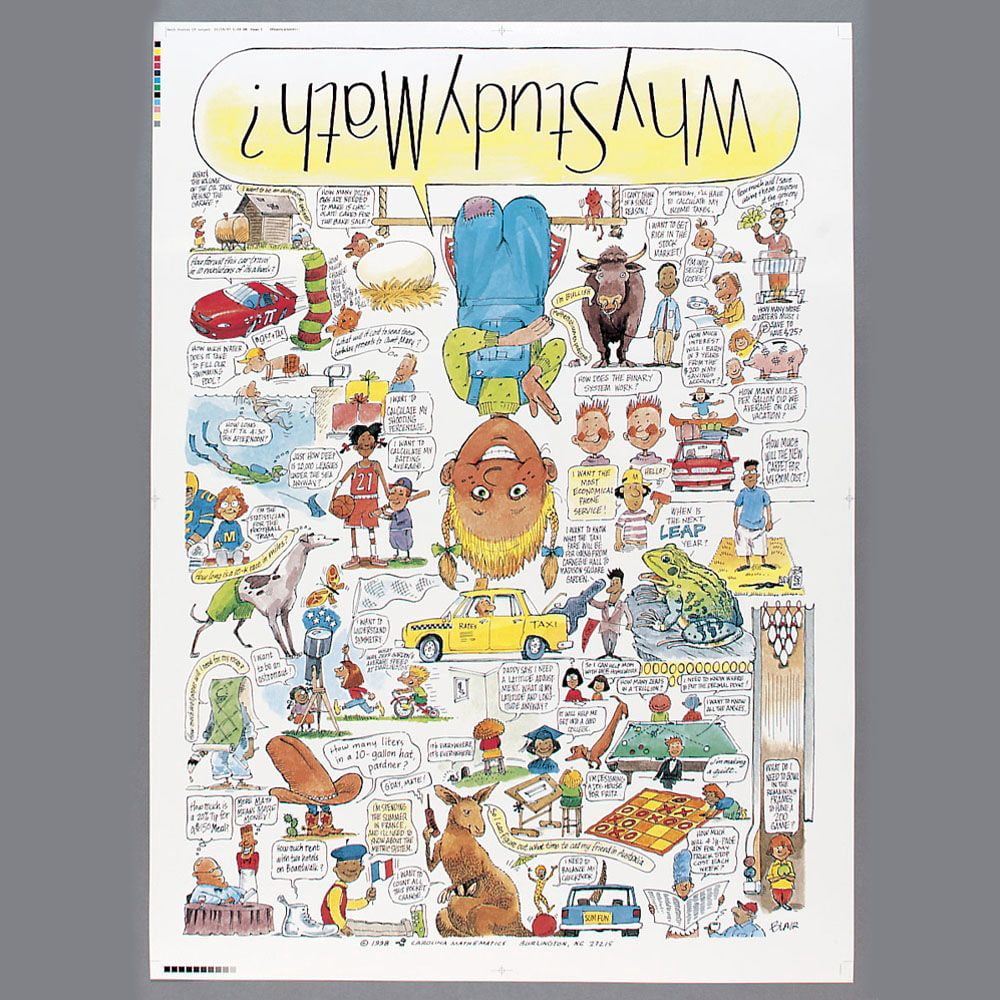 Why Study Math? Poster, 50 Cartoon Figures Discussing Math In The Real ...