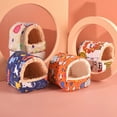Farfi Squirrel House Mini Cage Plush Lining Pet Sleeping Bed Hamster ...