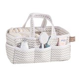 Dove Gray Chevron Diaper Organizer Storage Caddy - Walmart.com