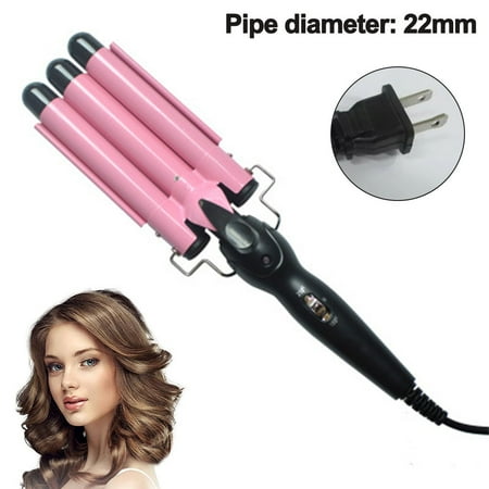 3 Barrel Curling Iron Wand Dual Voltage Hair Crimper -Ceramic ...