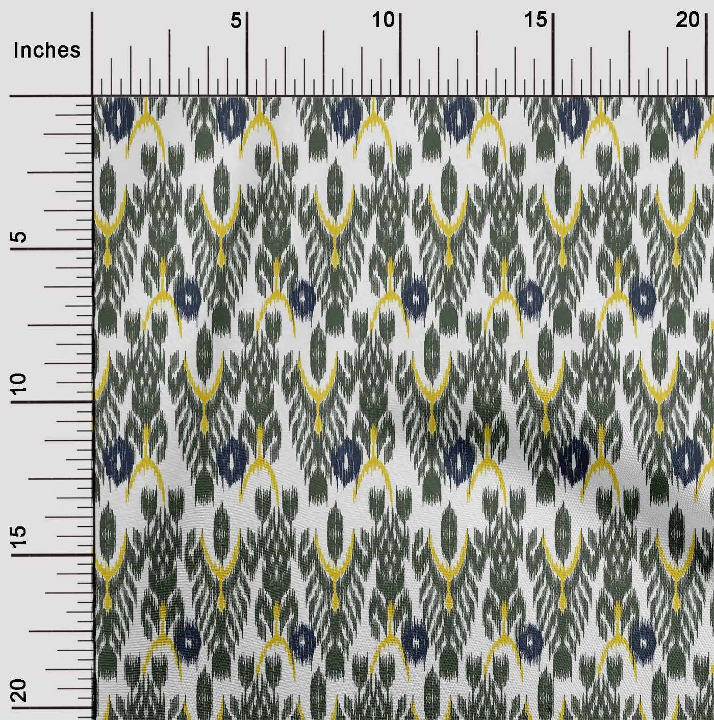 oneOone Cotton Poplin Fabric Tree Style Ikat Print Fabric By The Yard ...