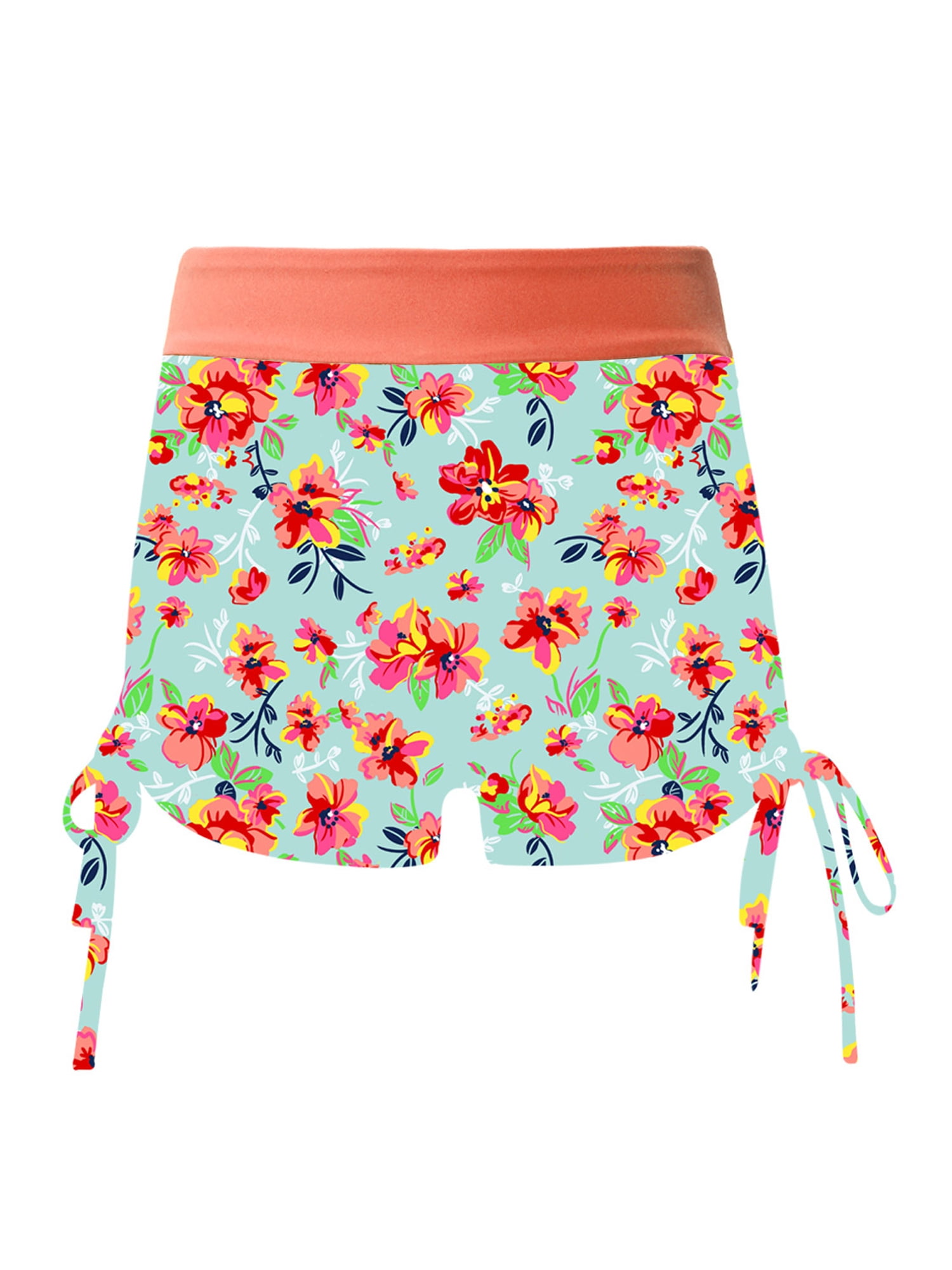 iEFiEL Girls Print Swim Shorts Side Drawstring Boyshorts Tankini ...