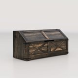 Uforic 39.4" Farmhouse Storage Chest with 4 Wheels, Wooden Storage ...