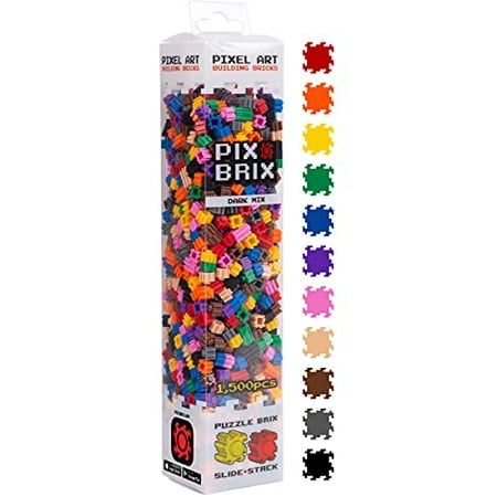 Pix Brix Pixel Art Puzzle Bricks – 1,500 Piece Pixel Art Kit, Dark ...