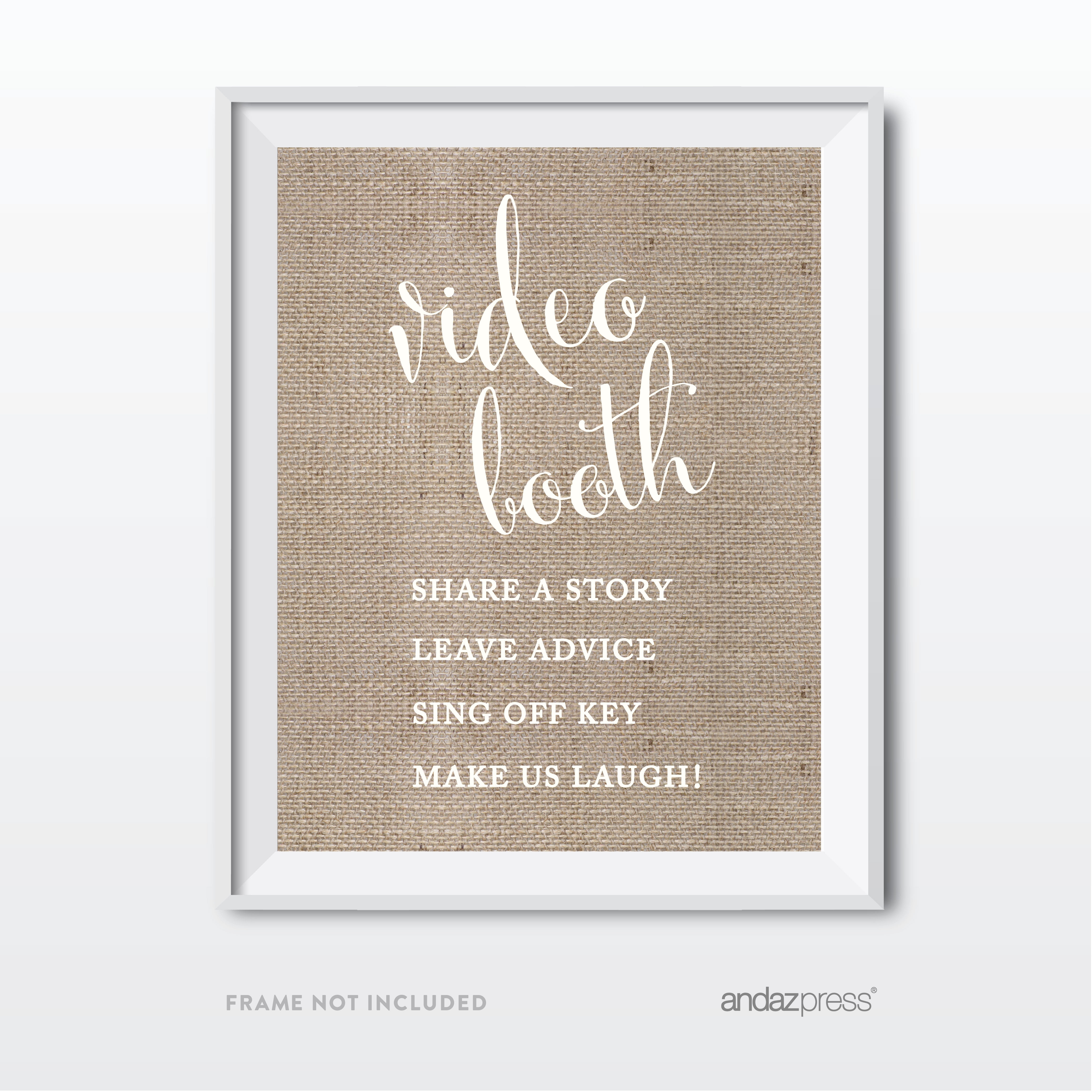 Videobooth - Share A Story Burlap Wedding Party Signs - Walmart.com
