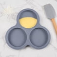3-Cavity Silicone Round Pancake Mold, Non-Stick Baking Pan for Eggs ...