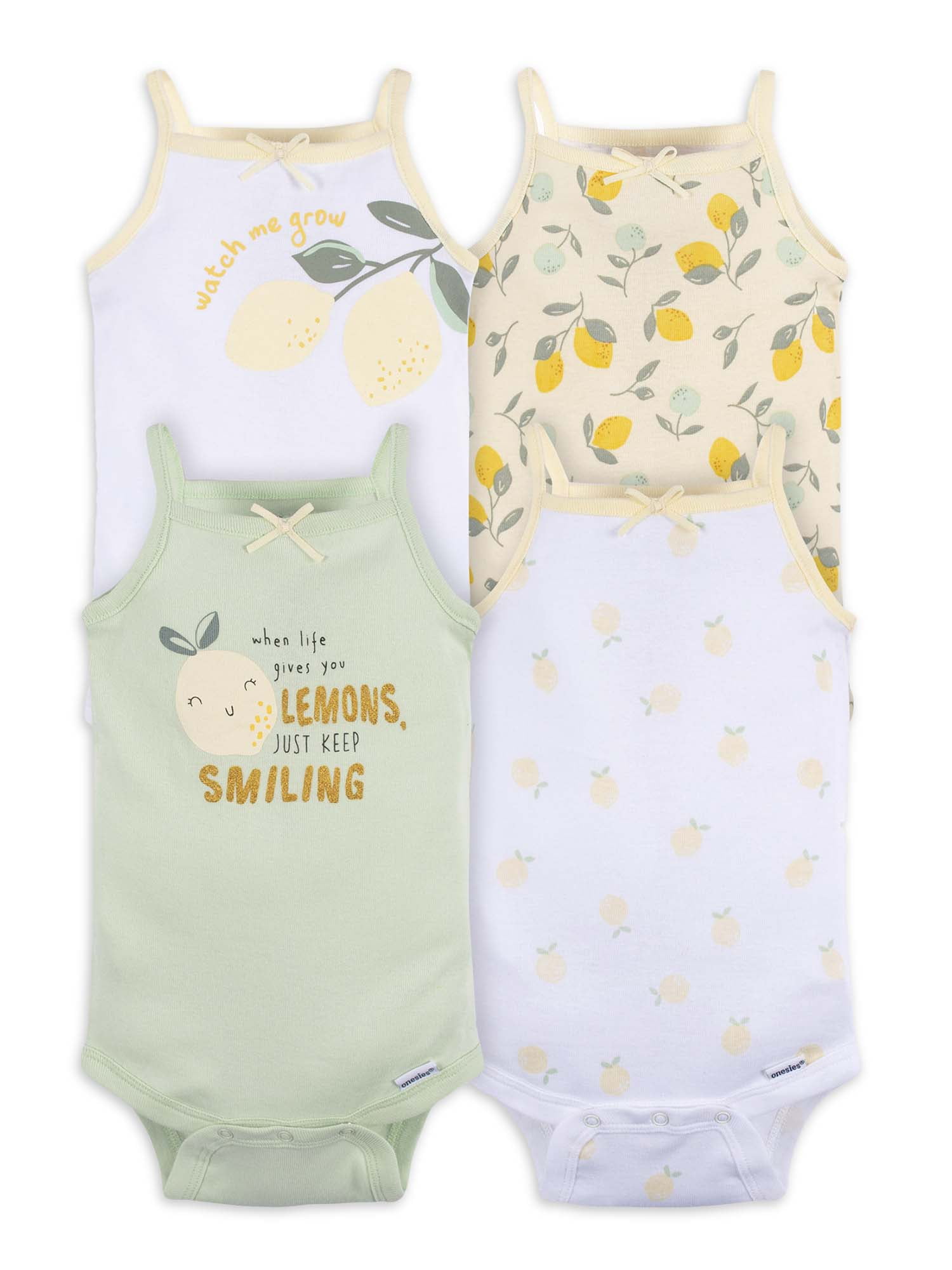 Gerber Baby Girl Tank Onesies Bodysuits, 4-Pack, Sizes Newborn - 24 Months - Walmart.com