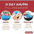 Pill Thing AM PM Monthly Pill Organizer, 31-Day Medication Case, Blue ...