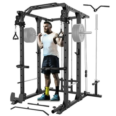 HulkFit Multi-Function Power Cage Rack Crossfit Attachments, J-Hooks ...
