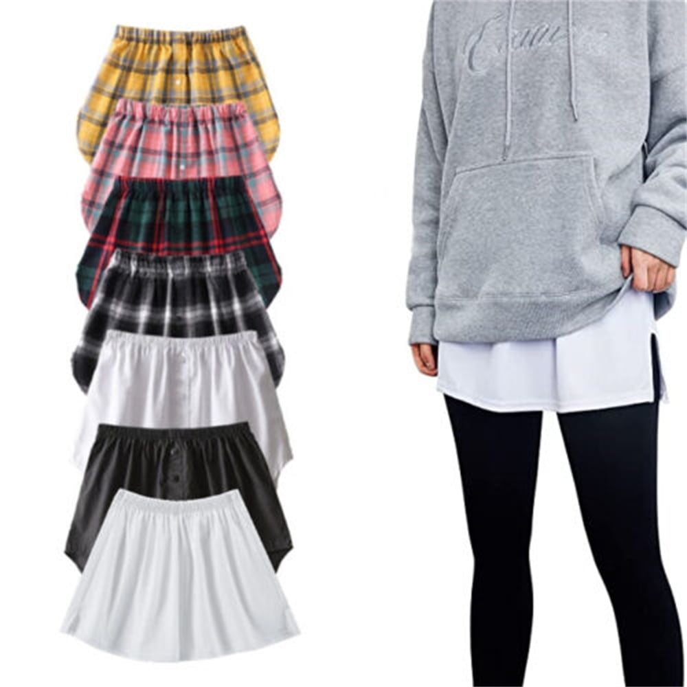 Noyal Women Mini Skirt Shirt Extenders Cotton Adjustable Layering Fake ...