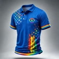 AHMOMEI We the People Men Polo Shirts Short Sleeve Rainbow Graphic Golf ...