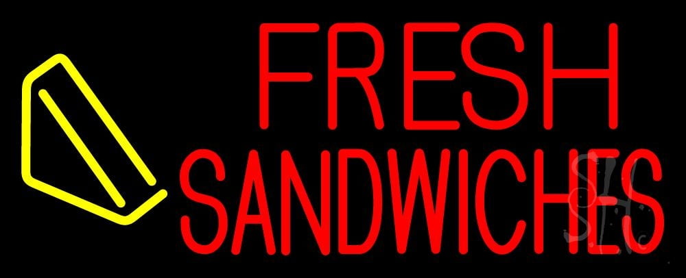 Fresh Sandwiches LED Neon Sign 10 x 24 - inches, Clear Edge Cut Acrylic ...