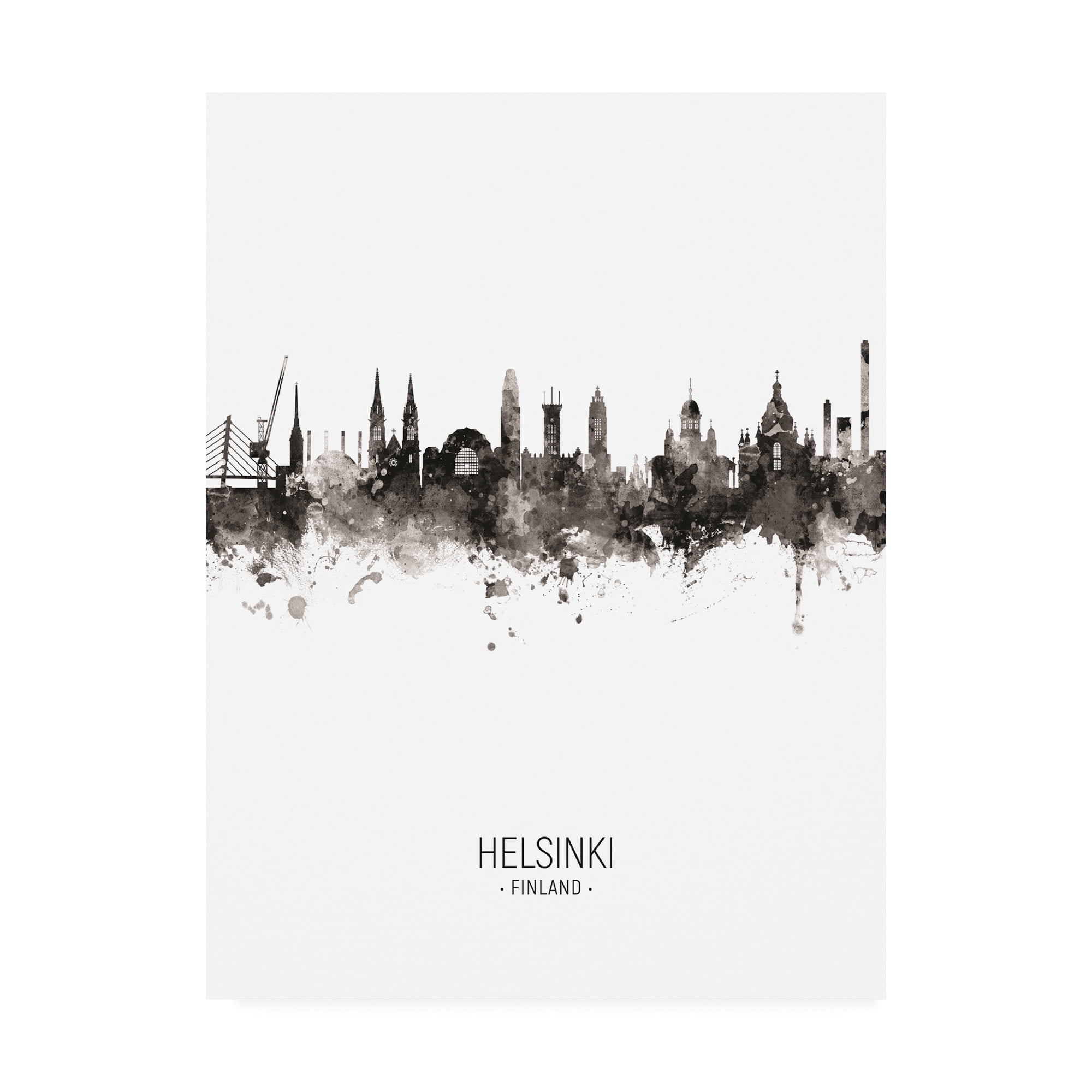 Trademark Fine Art 'Helsinki Finland Skyline Portrait II' Canvas Art by ...