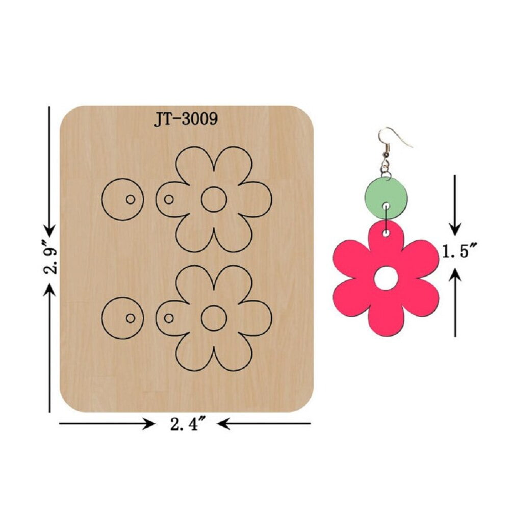 Flower Earring Cutting Dies Diy Craft Leather Mold Scrapbooking ...