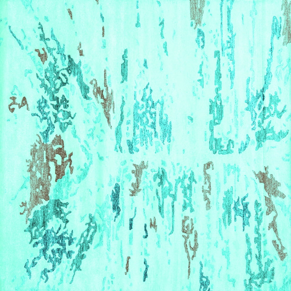 Ahgly Company Machine Washable Indoor Square Solid Turquoise Blue ...