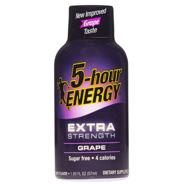 5-hour ENERGY Extra Strength Grape Energy Drink 1.93 oz Plastic Bottles - Pack of 24 - Walmart ...