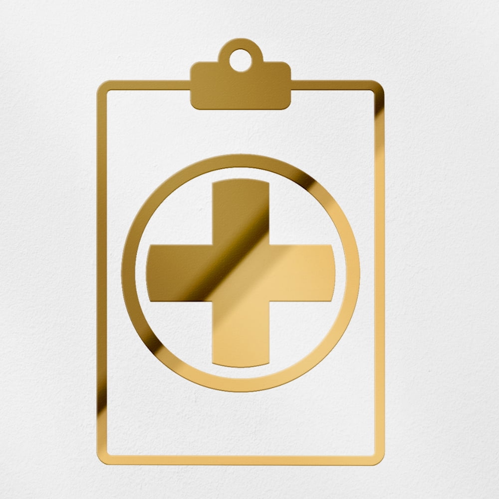 Transparent Decal Stickers Of Medical Record (Metallic Gold) Premium ...