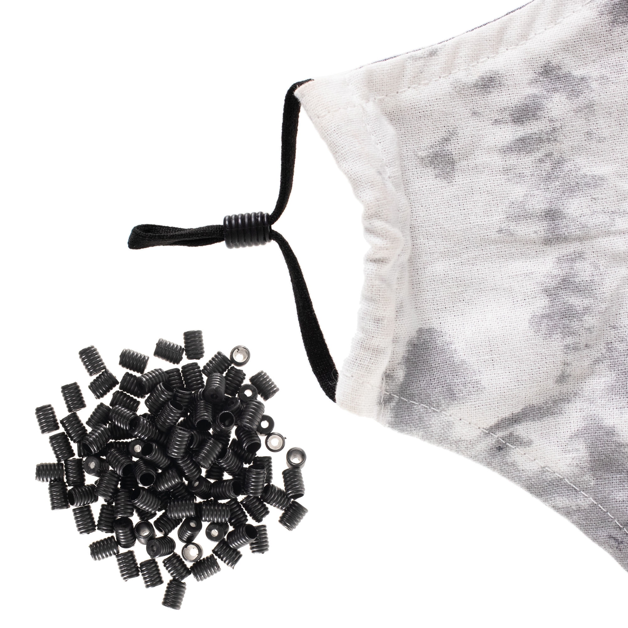 Craft County Silicone Elastic Cord Locks - Comfortable Black & White ...