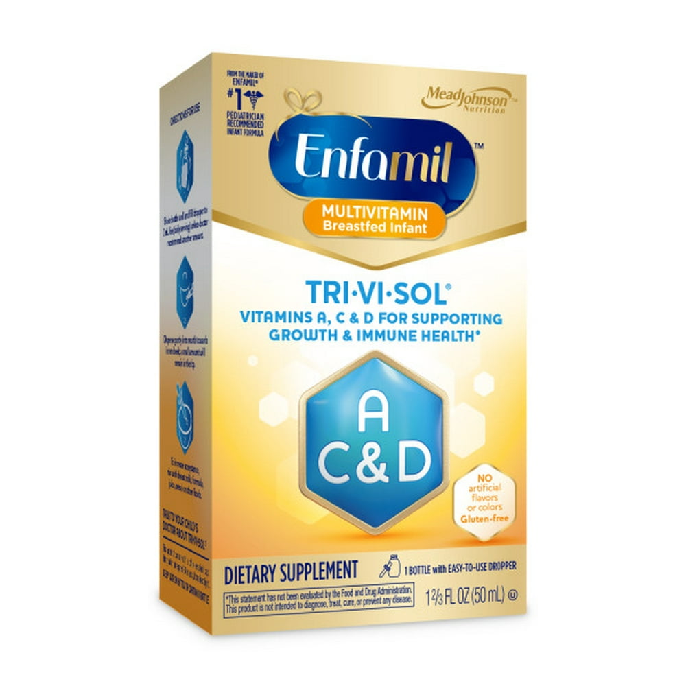 Enfamil Tri-Vi-Sol Liquid Vitamins A, C & D Supplement for Infant, 50 ...
