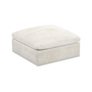 Maklaine Contemporary Velvet Ottoman in Cream - Walmart.com