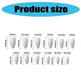 24 Pcs White French Tip Press On Nail Almond False Nail Flowers Acrylic ...