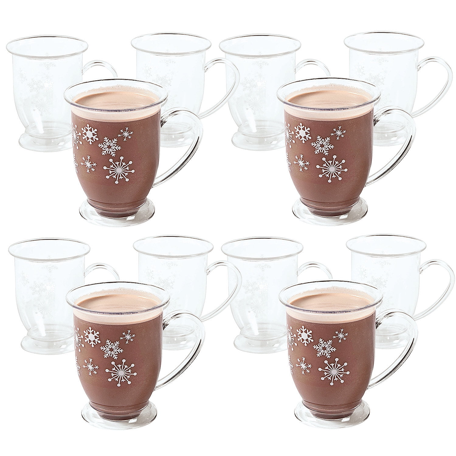 Fun Express Bulk 60 Count Winter Retreat Snowflake Clear Plastic Mugs ...