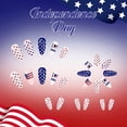 24Pcs 4th of July Press On Nails, Patriotic Red White Blue Star & Swirl ...