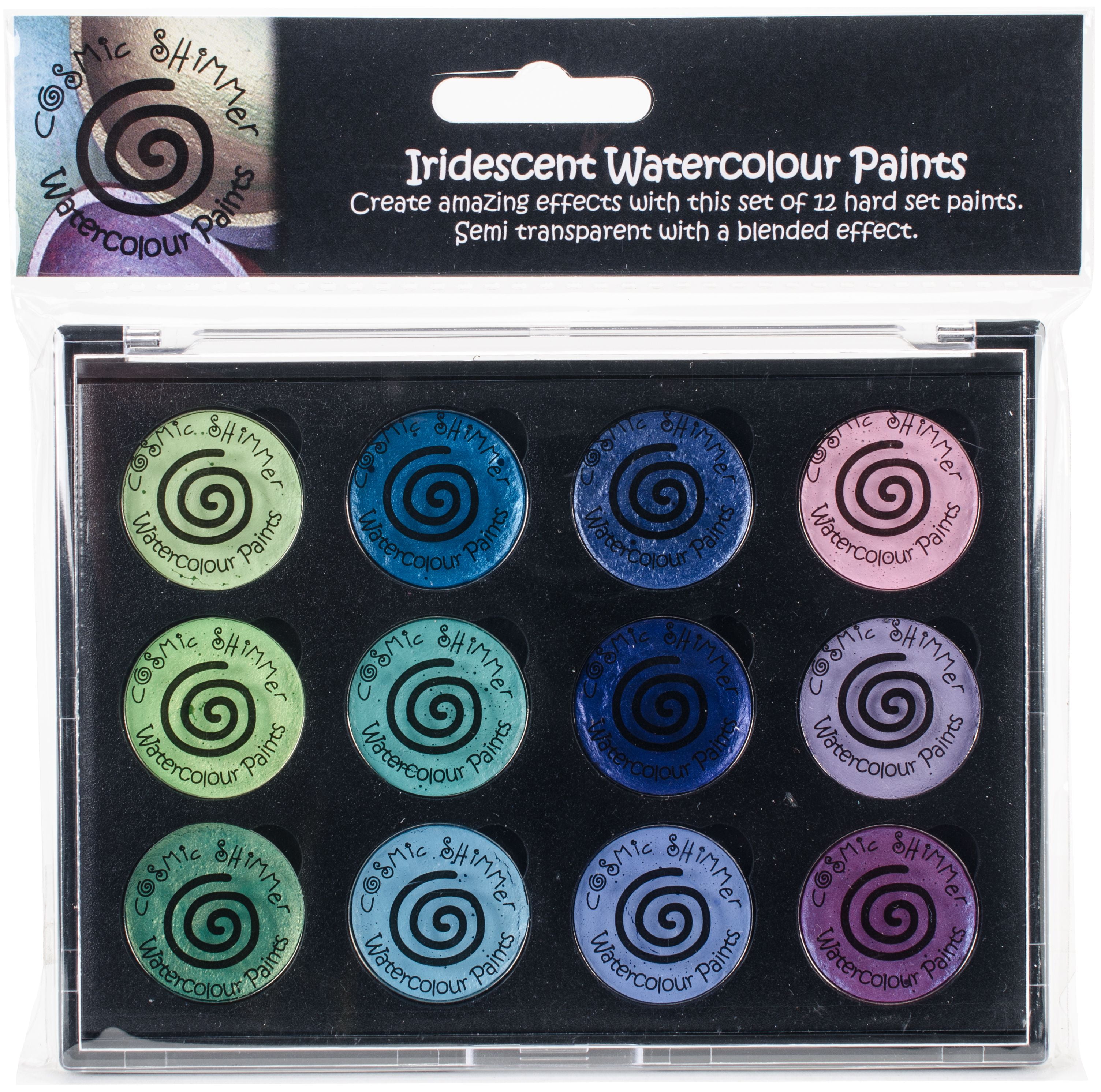 Cosmic Shimmer Iridescent Watercolor Palette Set 5-Greens & Purples ...