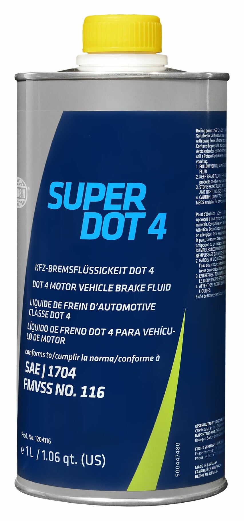 Líquido De Frenos Gol 2009 A 2011 Volkswagen L4 1.6L Alemán Super Dot 4 1 Lt PENTOSIN . | Bodega ...