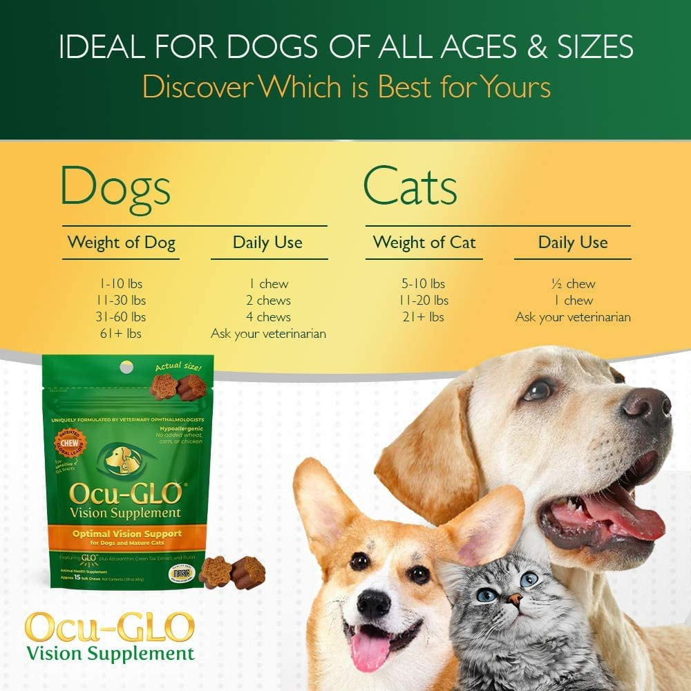 Buy Ocu-GLO Vision Supplement for Dogs & Mature Cats by Animal ...