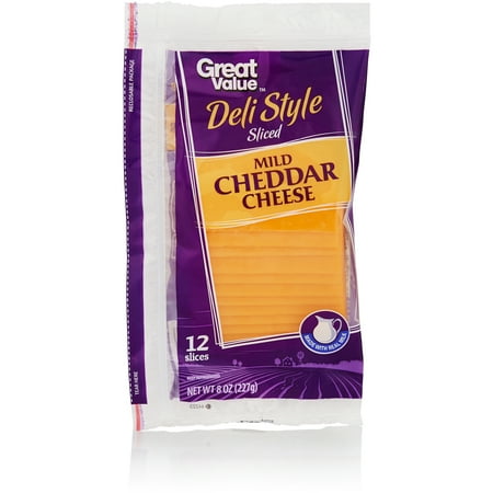 Great Value Mild Cheddar Cheese Slices, 8 oz - Walmart.com